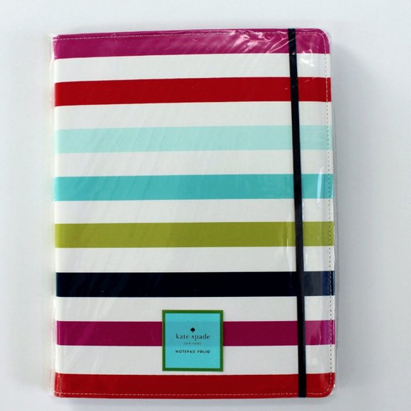 kate spade | Office | Kate Spade Candy Stripe Notepad Folio | Poshmark